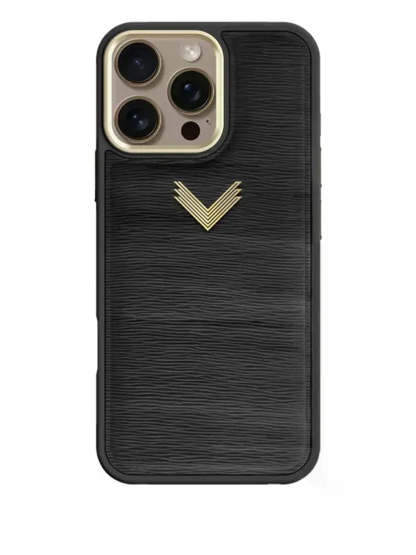 VELANTE Leather Logo-plaque Iphone 16 Pro Max Phone Case - Black
