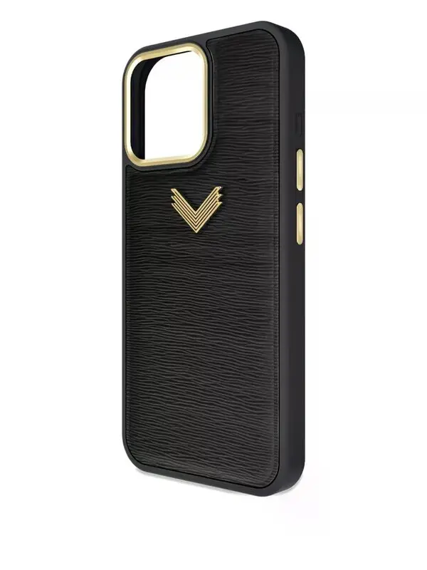 VELANTE Leather Logo-plaque Iphone 16 Pro Max Phone Case - Black