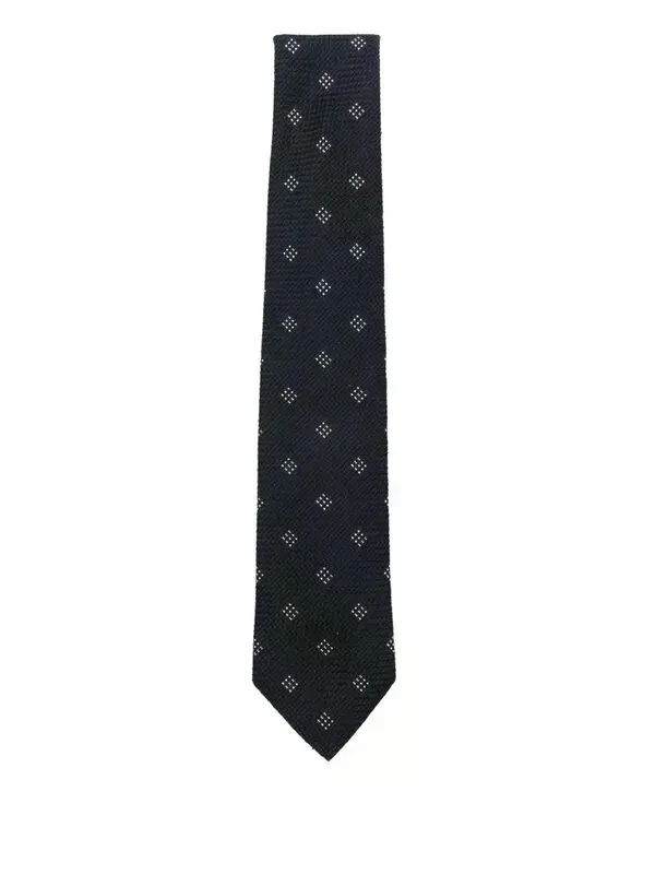 Emporio Armani Dotted Silk Tie - Blue