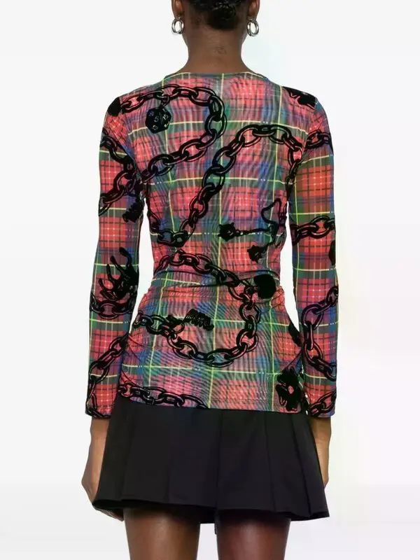 CHOPOVA LOWENA Chain-print Mesh Blouse
