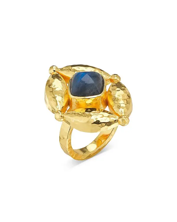 CAPUCINE DE WULF Blue Labradorite Mystic Eye Ring - Blue/gold