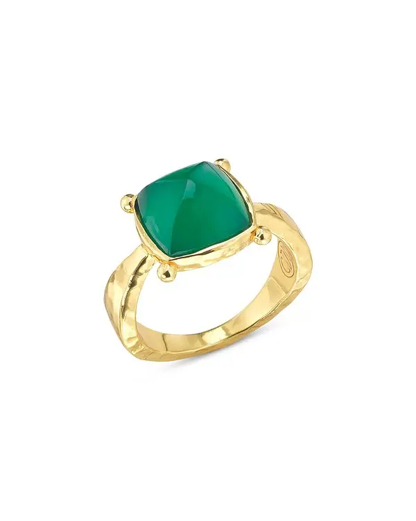 CAPUCINE DE WULF Green Onyx Mystic Eye Gem Ring - Green/gold