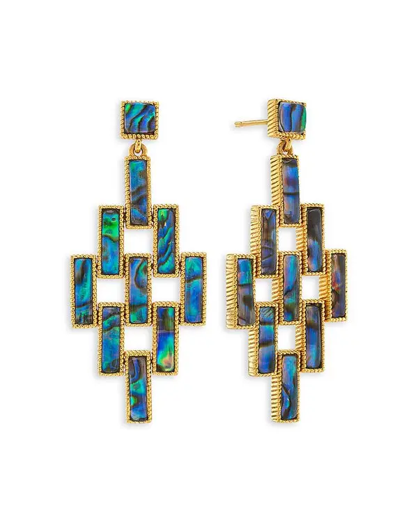 CAPUCINE DE WULF Pathway Post Drop Earrings - Blue/gold