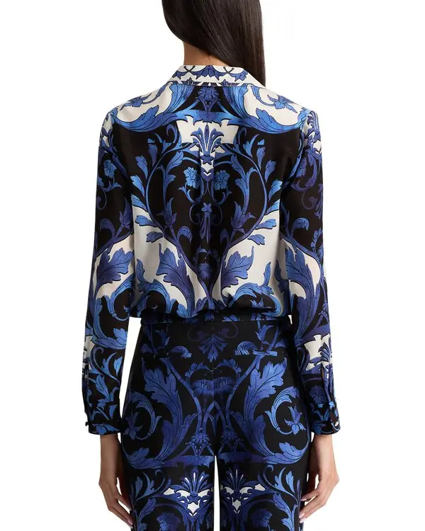 Alice + Olivia Willa Silk Printed Blouse - Regal Retreat