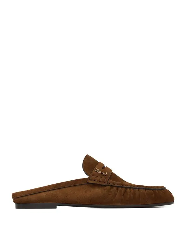 Saint Laurent Le Loafer Mules - Dark Havana