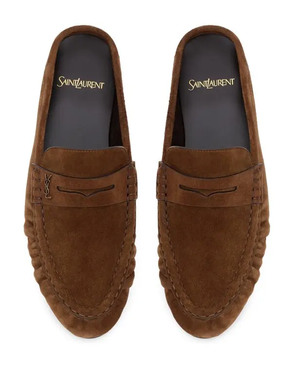 Saint Laurent Le Loafer Mules - Dark Havana
