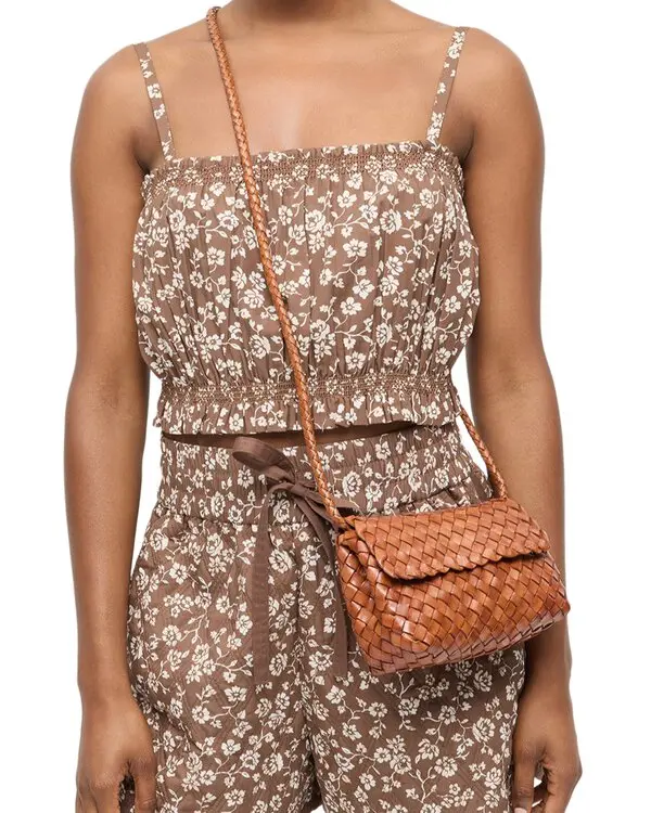 LOEFFLER RANDALL Vinnie Mini Woven Leather Crossbody - Timber