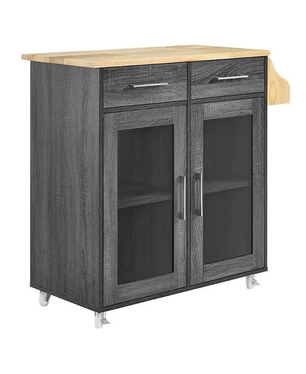 MODWAY Cuisine Kitchen Cart - Charcoal Natural