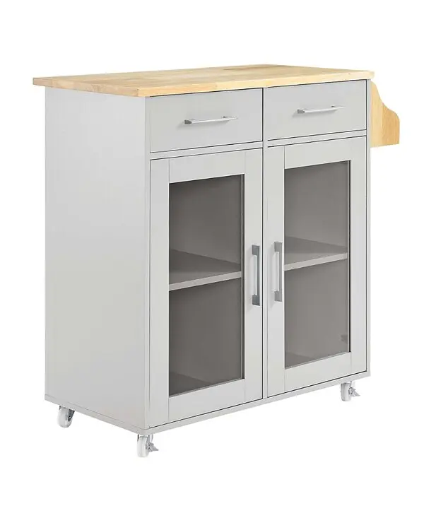MODWAY Cuisine Kitchen Cart - Light Gray Natural