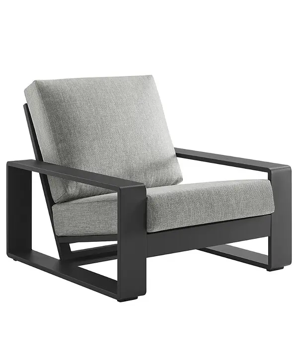 MODWAY Lirienne Outdoor Patio Aluminum Armchair - Light Gray Gray