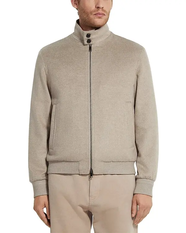 Zegna Oasi Cashmere Elements Blouson Coat - Light Taupe Multimélange