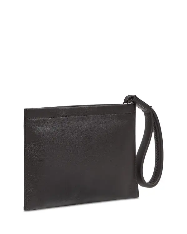 Zegna Secondskin Leather Pouch - Dark Brown