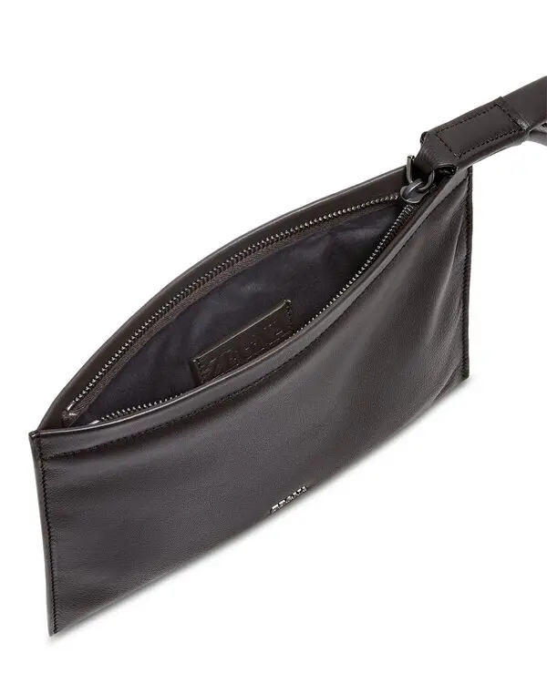 Zegna Secondskin Leather Pouch - Dark Brown