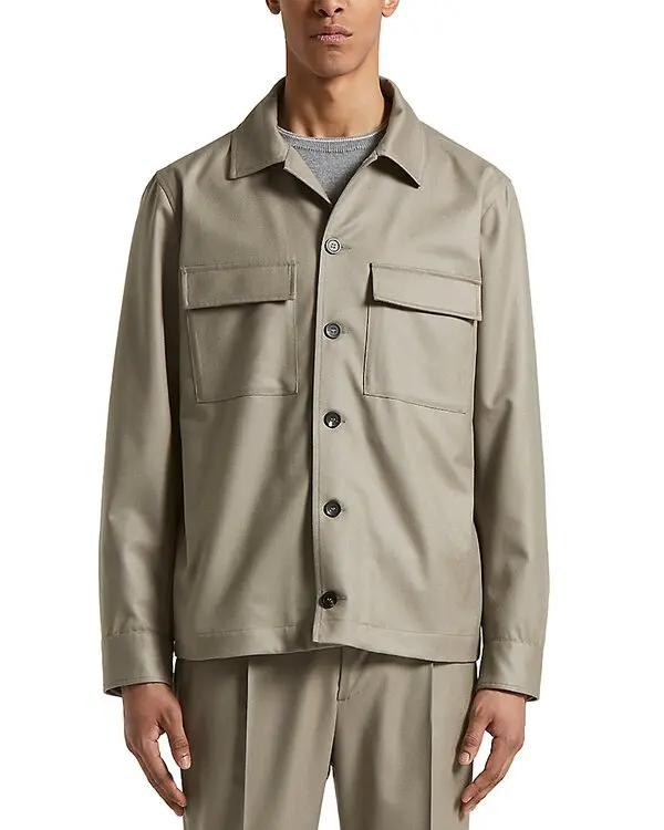 Peserico Relaxed Fit Shirt Jacket - Silver