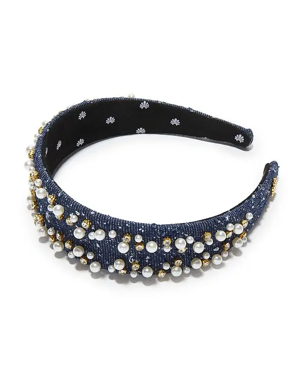 Lele Sadoughi Cher Faux Pearl Sprinkle Headband - Denim