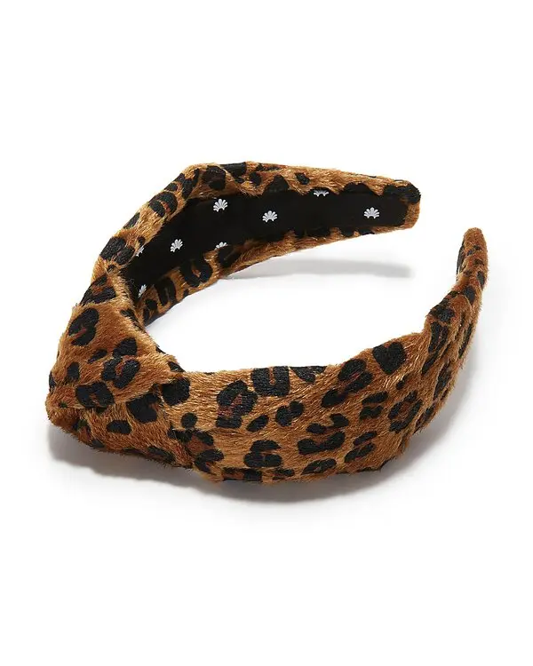Lele Sadoughi Animal Print Faux Fur Knotted Headband - Leopard