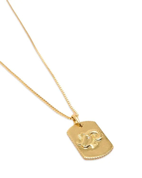 Maje Zodiac Dog Tag Pendant Necklace - Aries