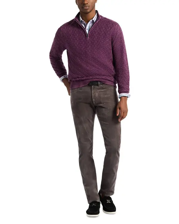 Robert Graham Aubin Quarter Zip Sweater - Dark Purple