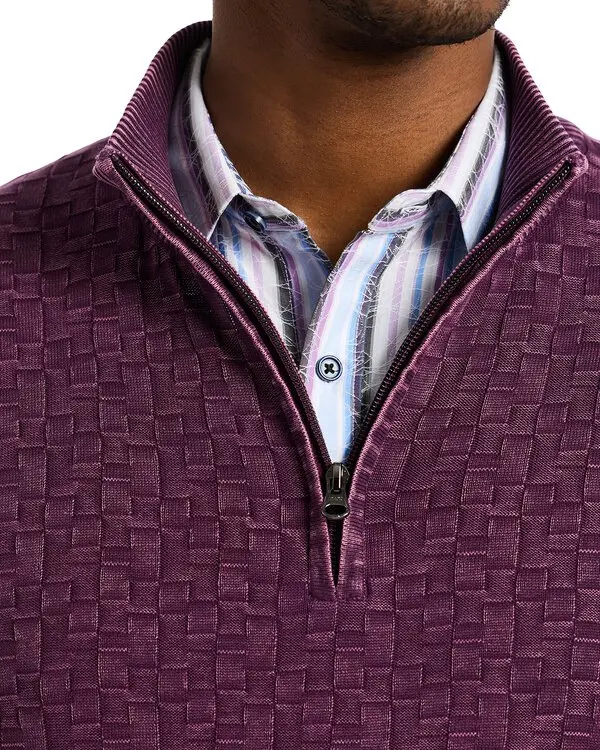 Robert Graham Aubin Quarter Zip Sweater - Dark Purple