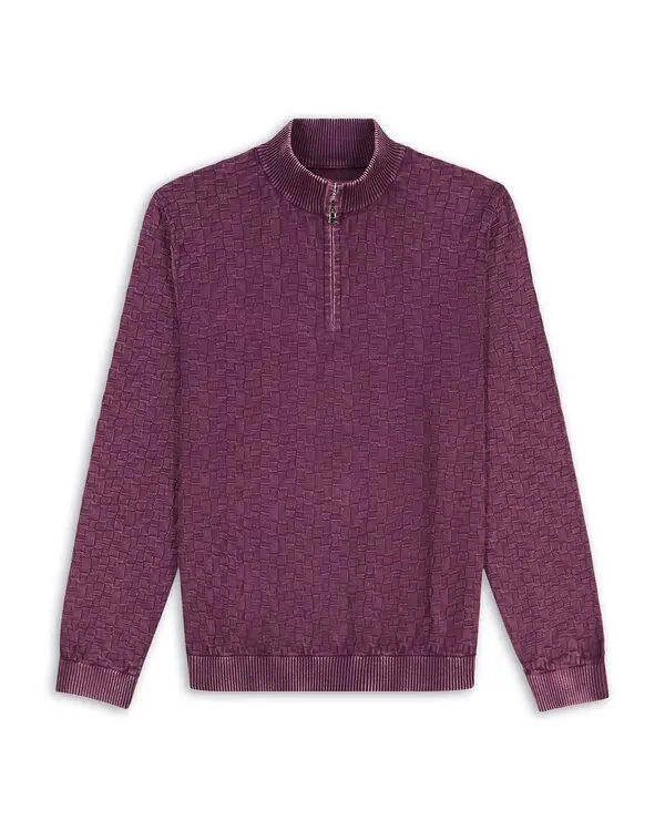 Robert Graham Aubin Quarter Zip Sweater - Dark Purple