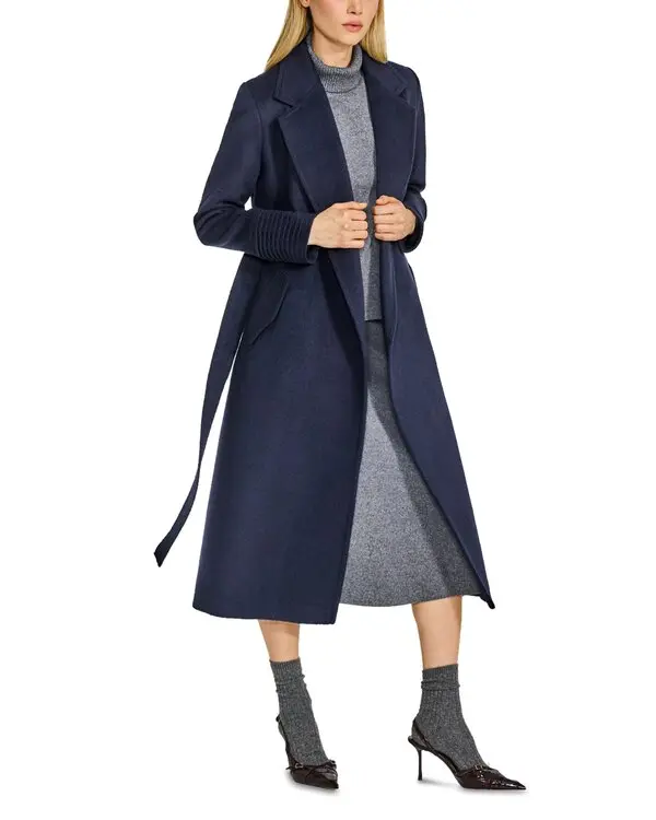 Sentaler Long Notch Collar Wrap Coat