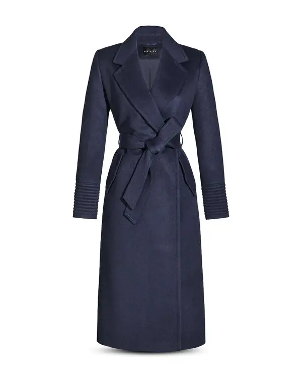 Sentaler Long Notch Collar Wrap Coat