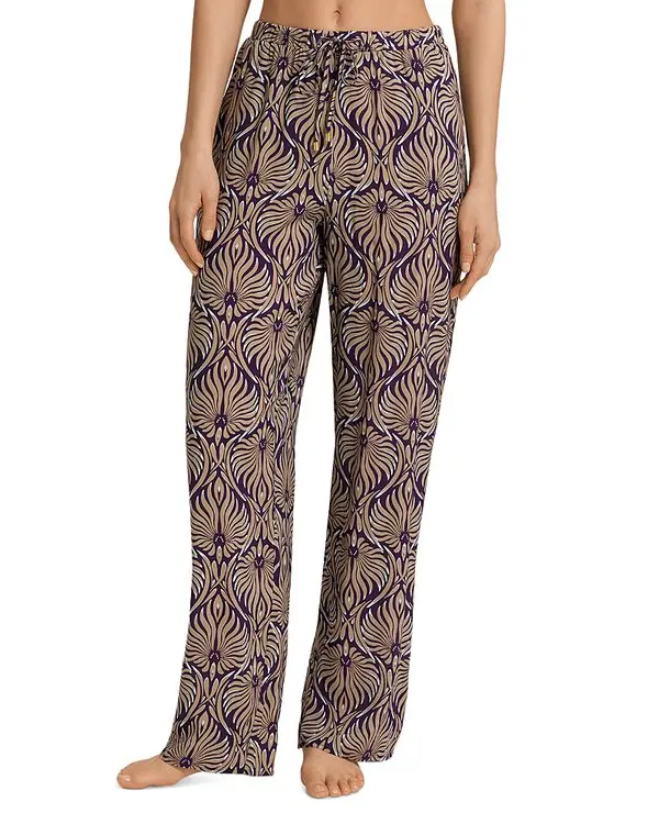 Hanro Sleep & Lounge Drawstring Pajama Pants - Amethyst Damask