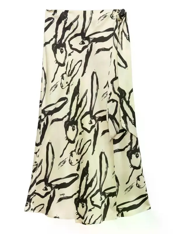 MSGM Rabbit-print Wrap Skirt