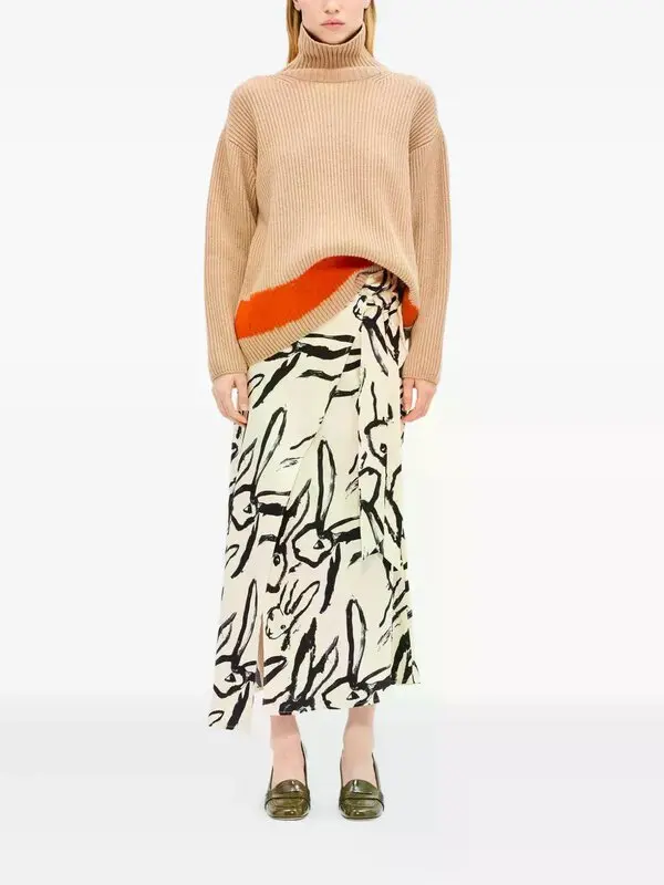 MSGM Rabbit-print Wrap Skirt
