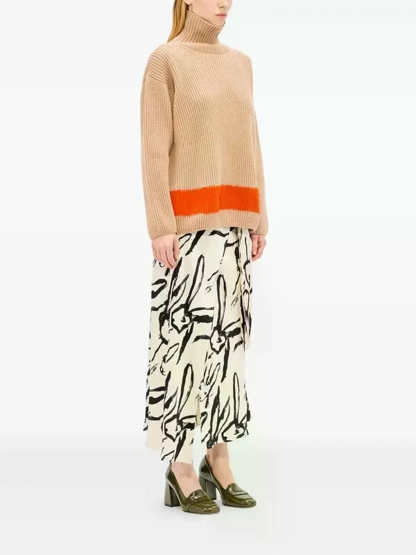 MSGM Rabbit-print Wrap Skirt