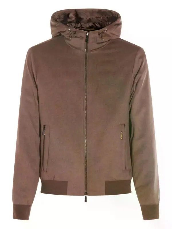 MOORER Hooded Zip-front Coat