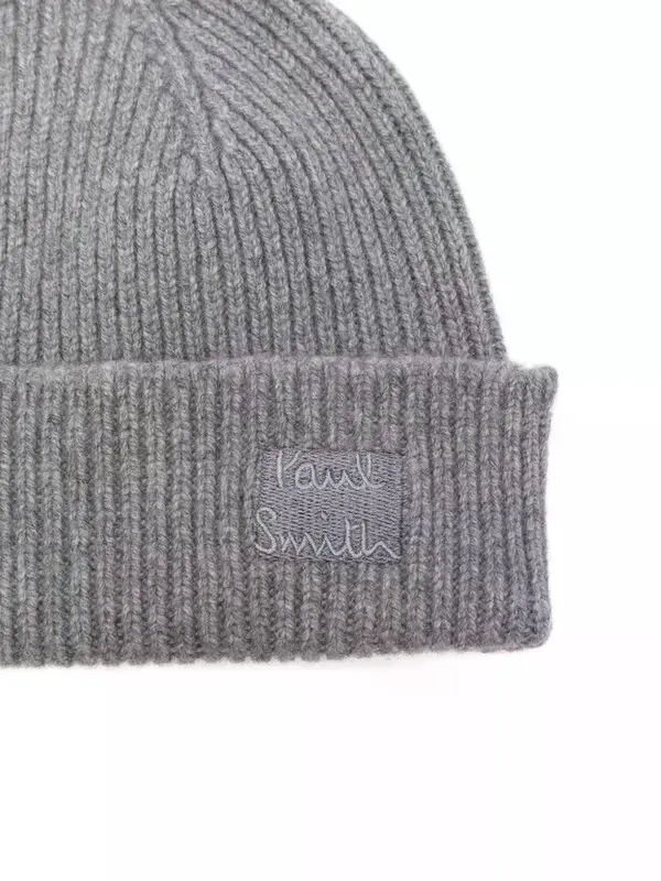 Paul Smith Ribbed-knit Beanie - Grey