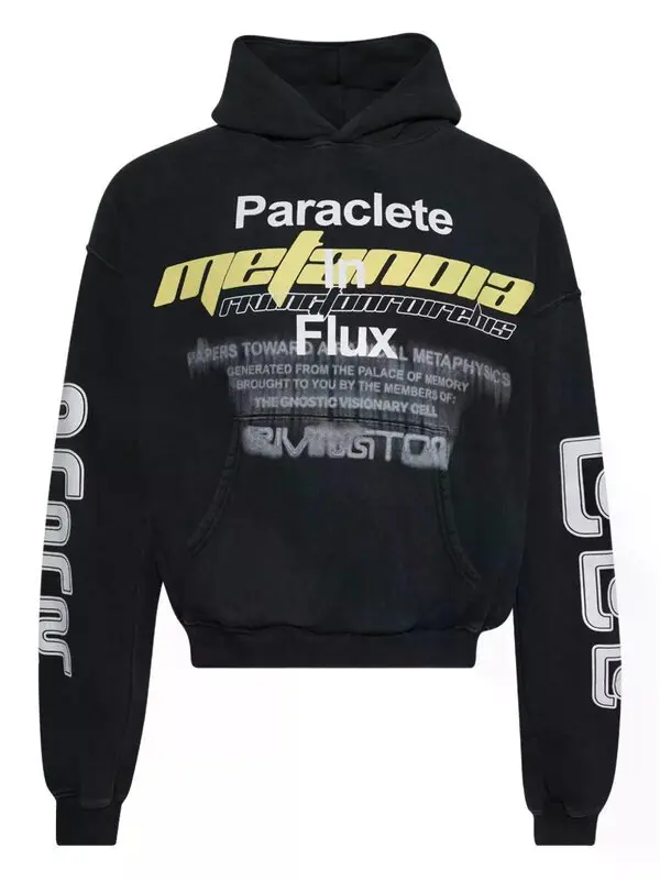 RRR123 Graphic-print Hoodie - Black