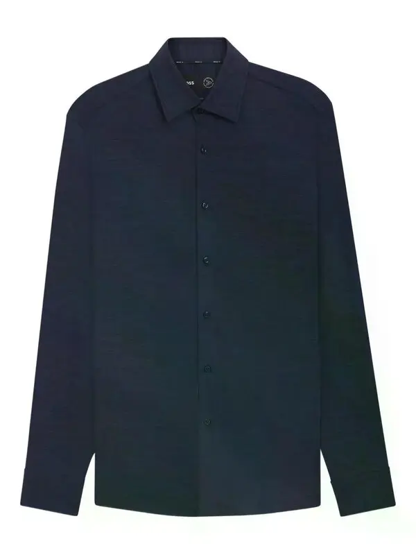 BOSS Buttoned Long-sleeve Shirt - Blue