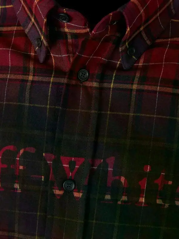Off-White Checkered Shirt Jacket