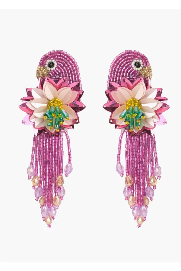 Yumi Kim Fiesta Fringe Beaded Earrings - Purple