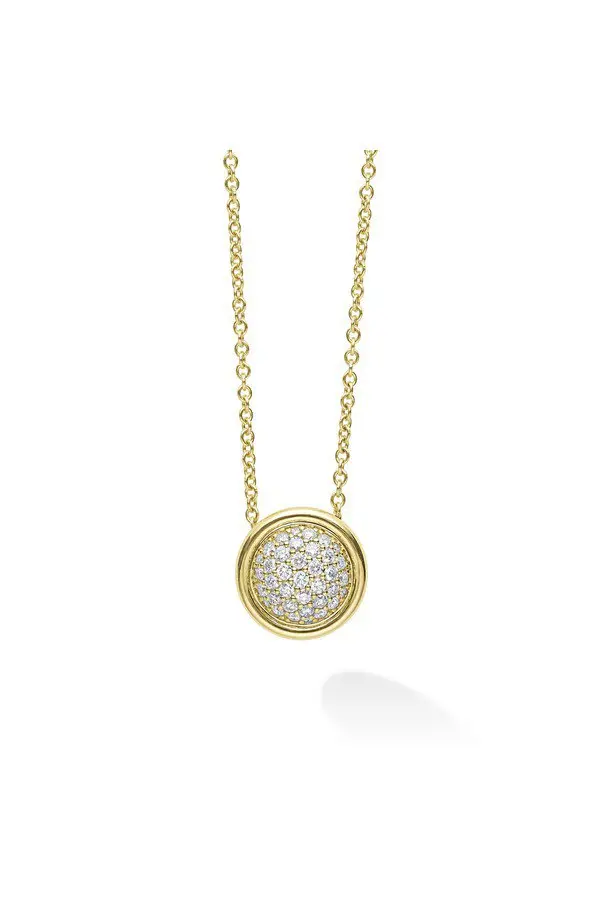 Lagos Meridian Diamond Circle Pendant Necklace - Gold
