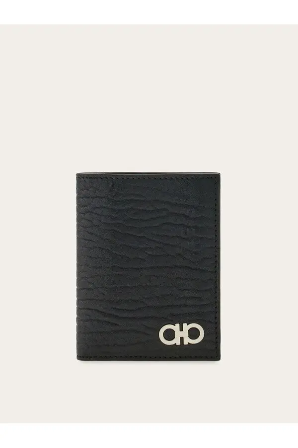 FERRAGAMO Gancini Credit Card Holder - Black