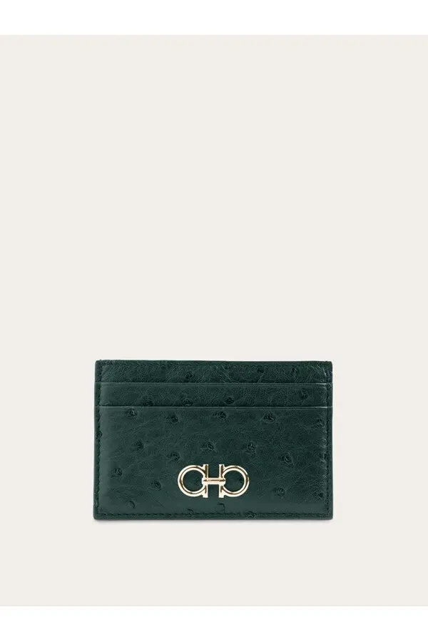 FERRAGAMO Gancini Card Holder - Green
