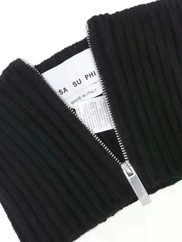 SA SU PHI Ribbed Cashmere Collar - Black