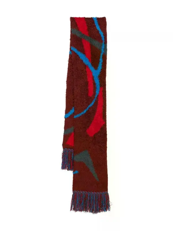KHOKI Patterned-jacquard Scarf - Red