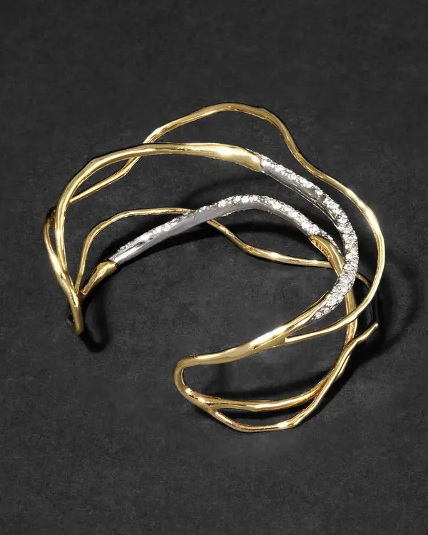 Alexis Bittar Solanales Crystal Intertwined Cuff Bracelet - Gold