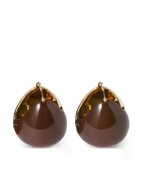 Miu Miu Two-tone Hoop Earrings - Gold