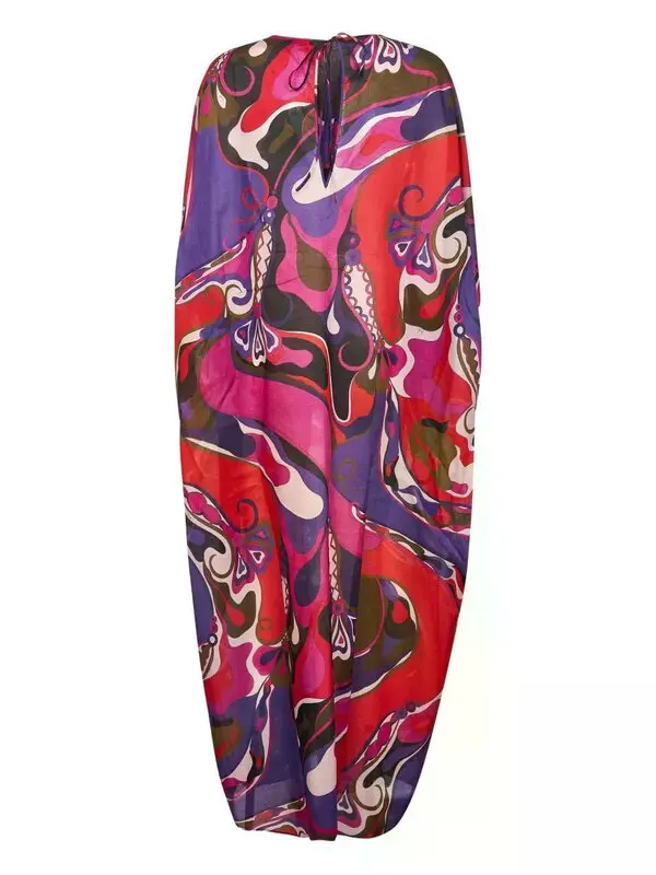 Emilio Pucci Abstract-pattern Print Draped Dress