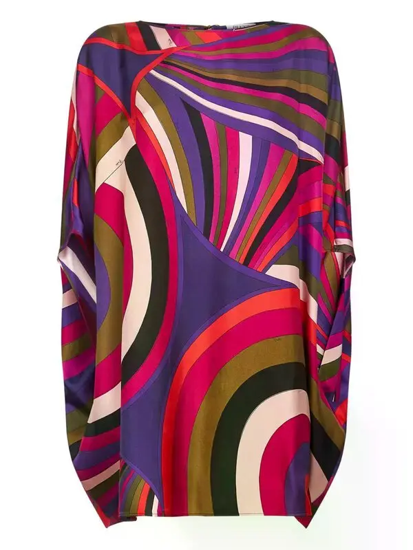 Emilio Pucci Abstract-pattern Print Cape Dress - Purple
