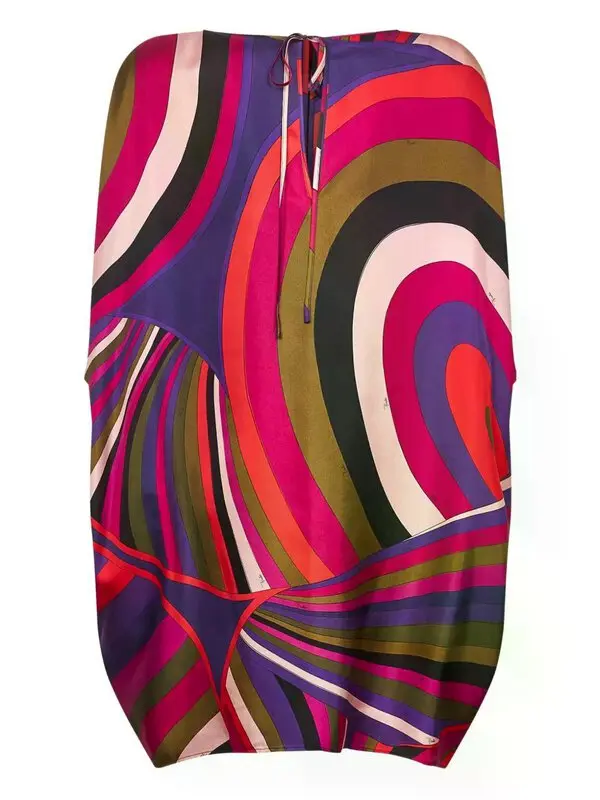 Emilio Pucci Abstract-pattern Print Cape Dress