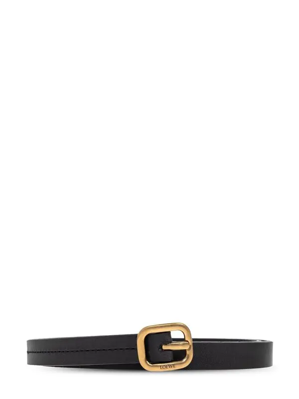 Loewe Rounded Soft Leather Belt - Black