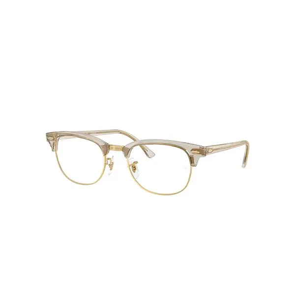 Ray-ban Clubmaster Optics Eyeglasses Frame Clear Lenses - Photo Waves Grey