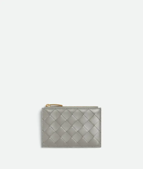 BOTTEGA  VENETA Intrecciato Zipped Card Case - Sterling/space