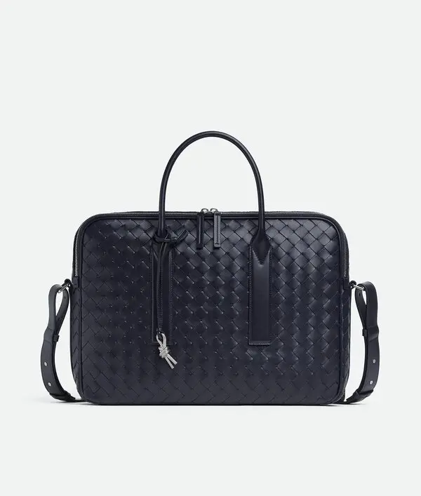 Bottega Veneta Intrecciato Leather Getaway Briefcase - Nocturnal